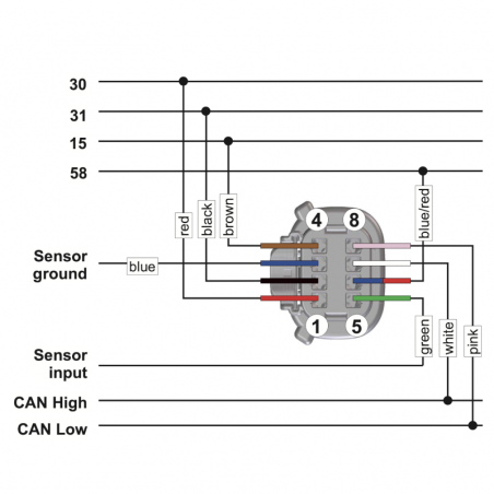 VDO SingleViu WWG Adapter cable 8-pin Molex