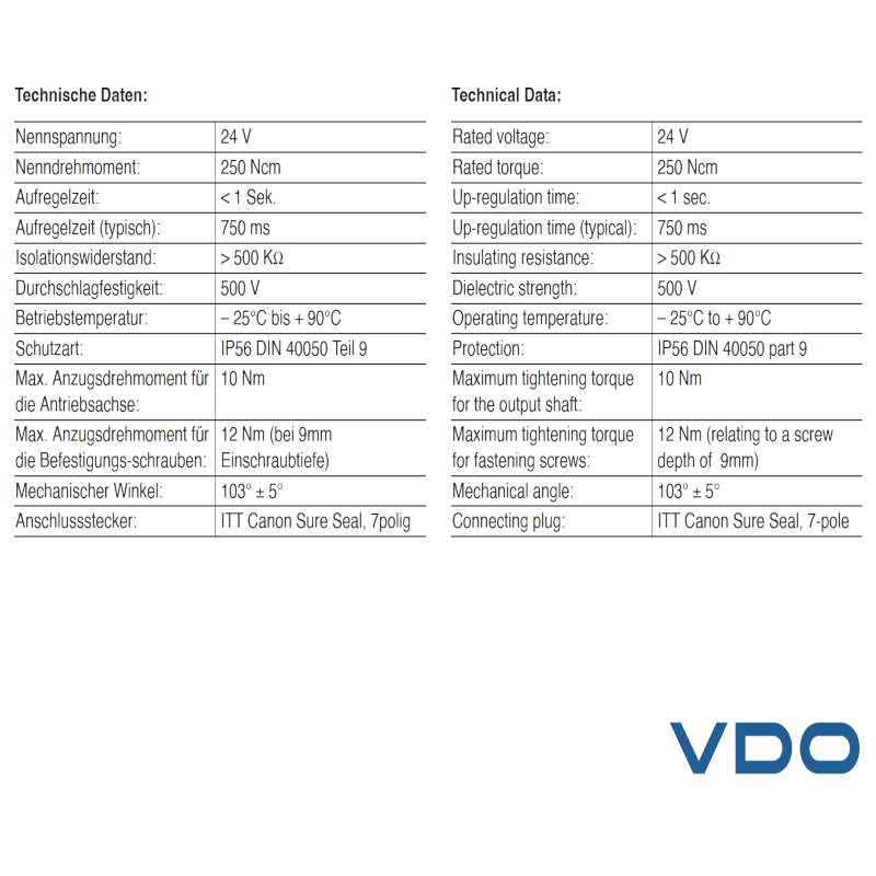 Continental VDO E-Gas II Electronic Actuator - 24 Volt